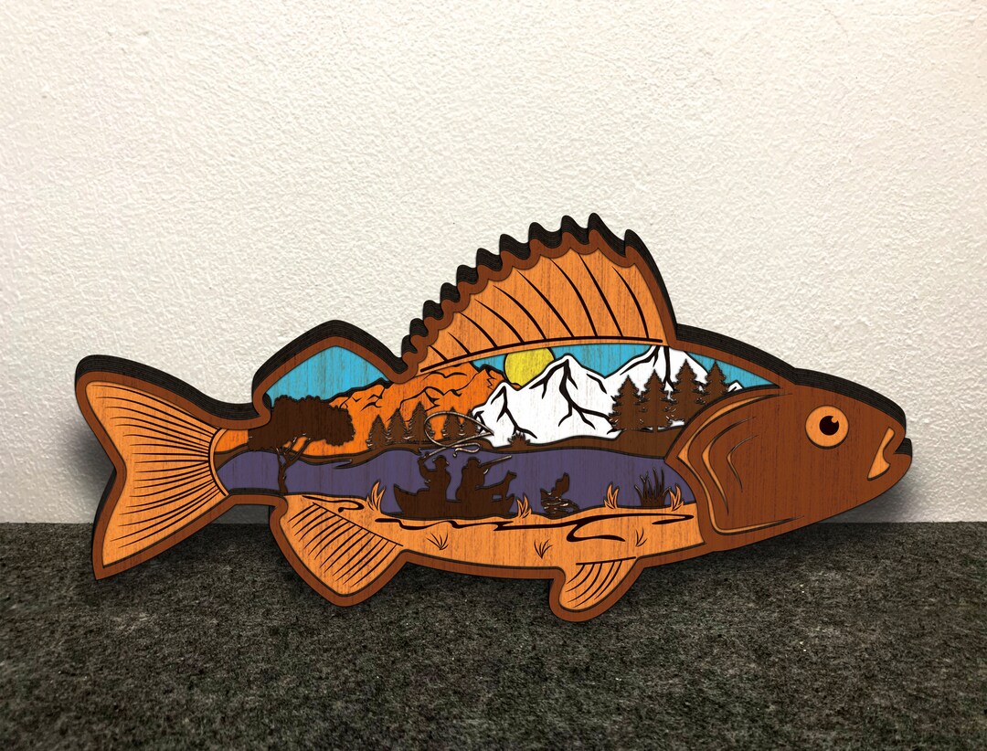 Fishing SVG - Laser Cut Files - 8 Layer Art Piece for Glowforge - Etsy