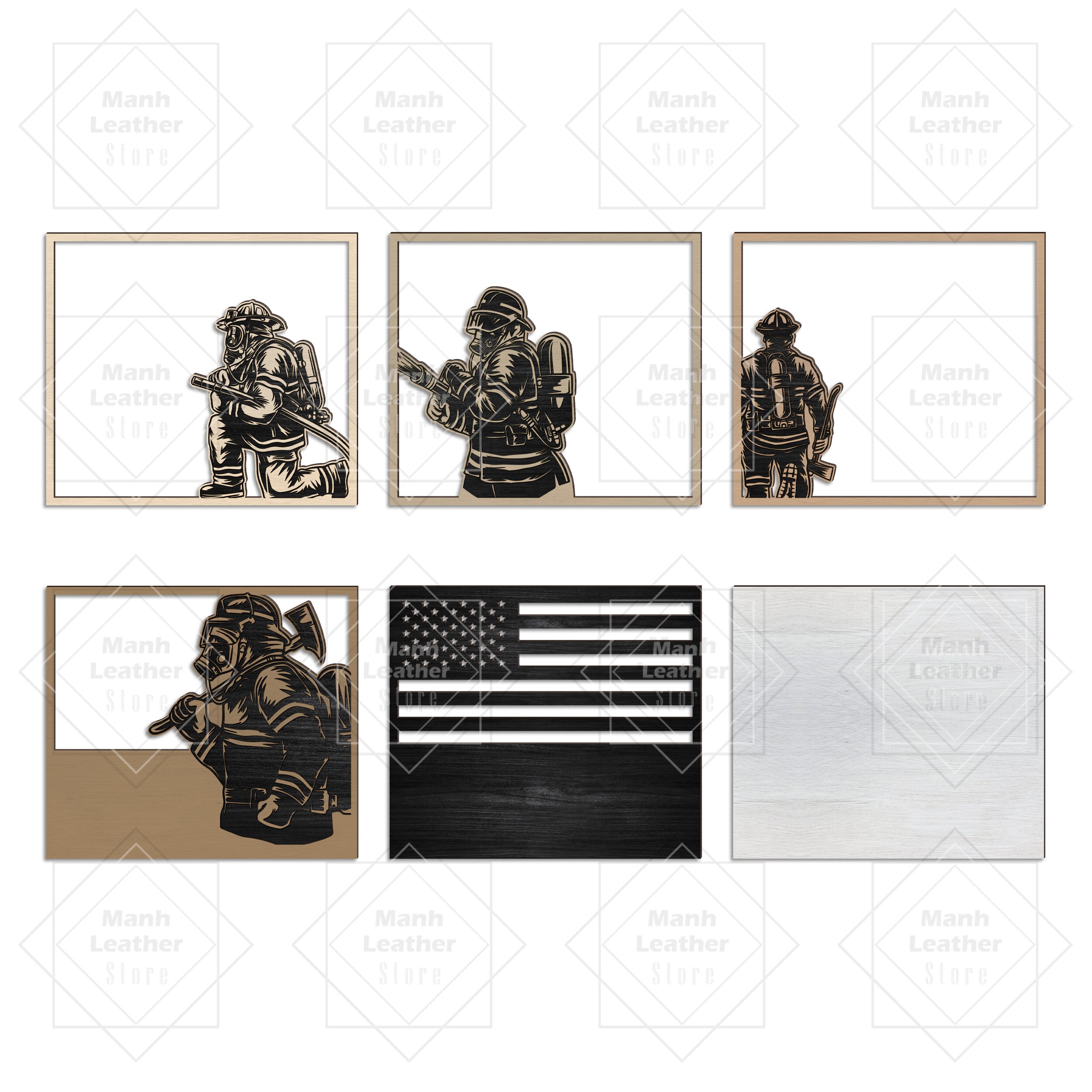 Fireman Multi-layer, Laser Cut Fles - 6 Layer Art Piece for Glowforge ...