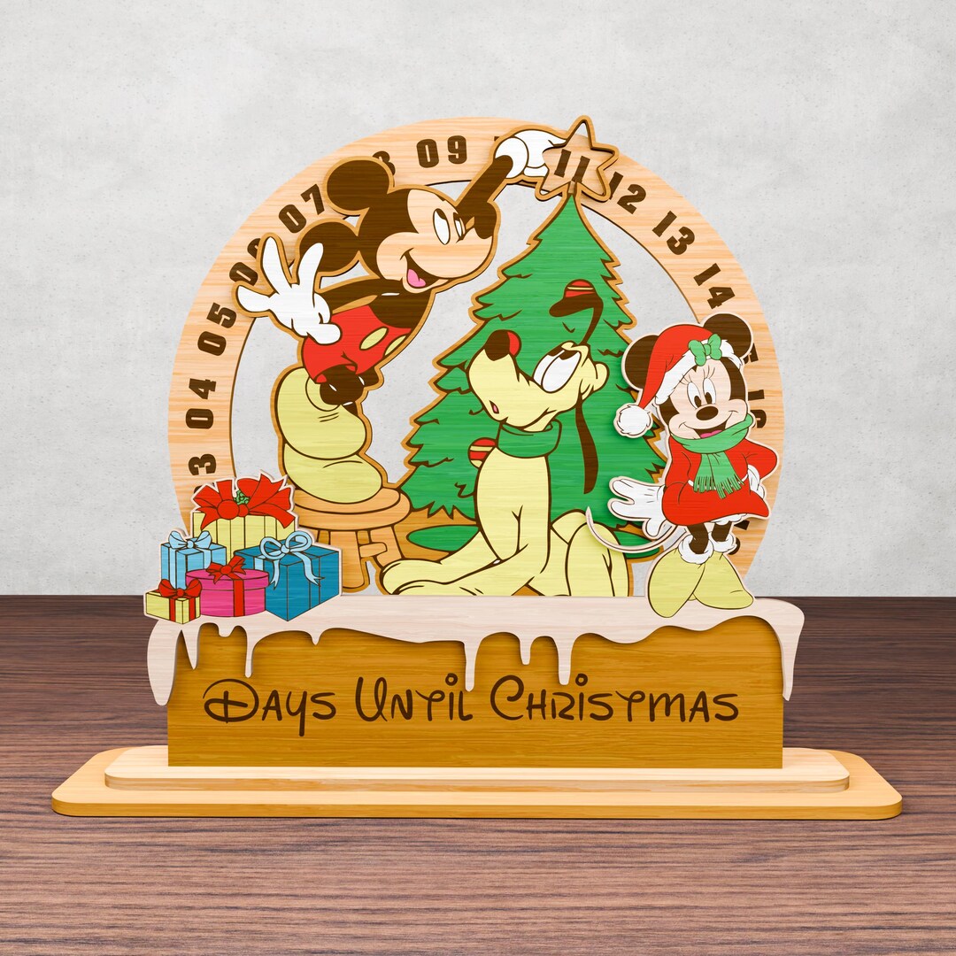 DIGITAL FILE, Sliding Christmas Countdown Calendar, Cartoon Countdown ...