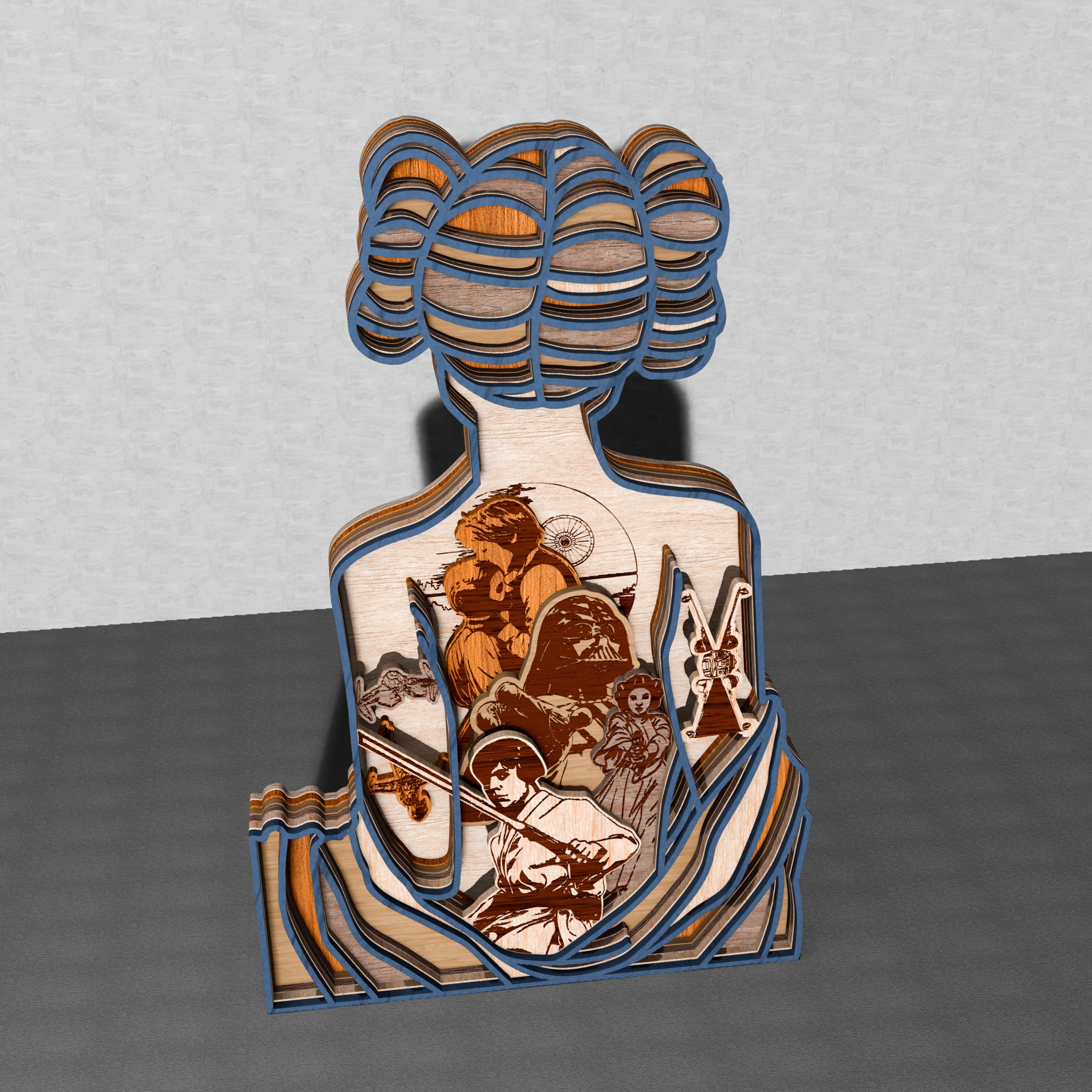 Multi-layer, Laser Cut Fles - 6 Layer Art Piece for Glowforge - SVG ...
