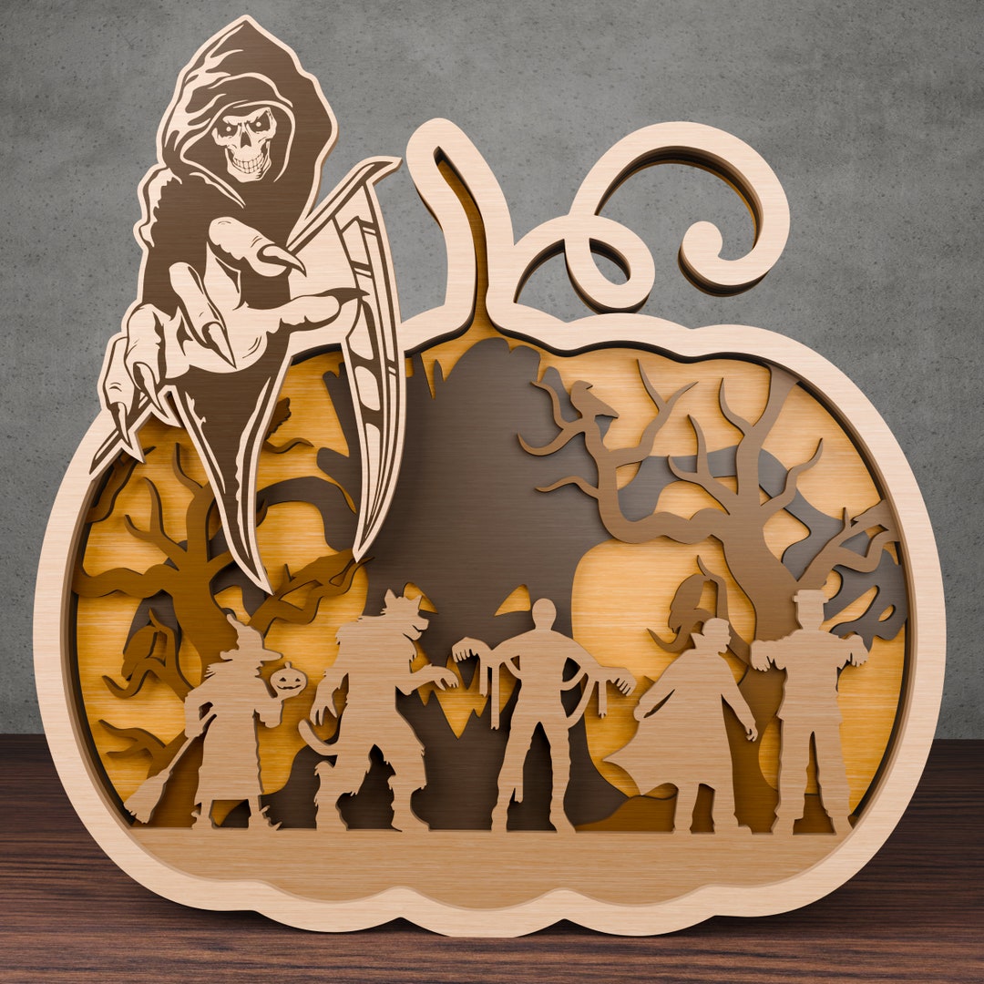 Pumkin Multi-layer, Laser Cut Fles - 5 Layer Art Piece for Glowforge ...