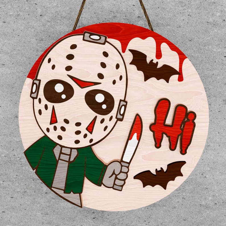 Halloween Horror Door Sign Bundle: Laser Cut SVG, PDF, EPS, Ai (digital ...