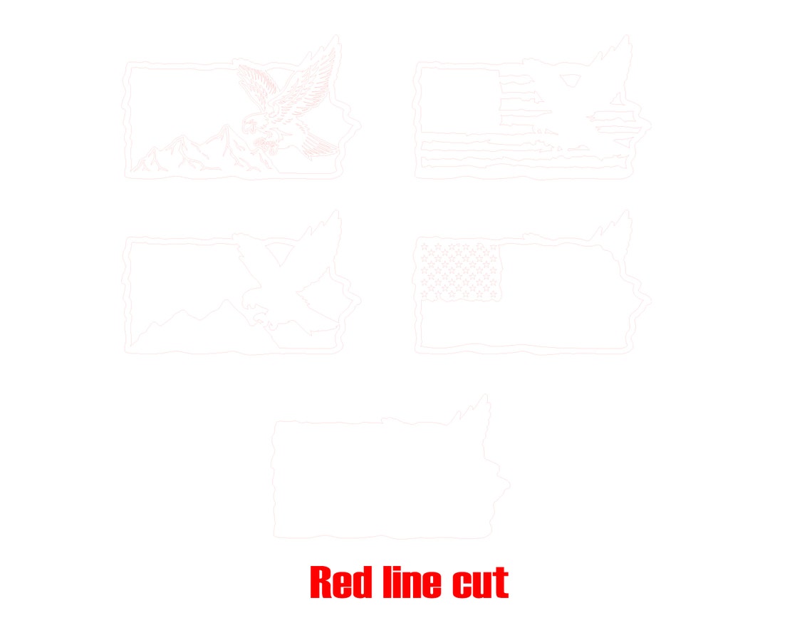 Eagle USA Flag SVG: 7 Layer Laser Cut File for Glowforge - Etsy