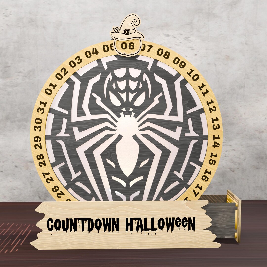 Spider Web Halloween Countdown Calendar SVG: Layered Laser Cut File - Etsy