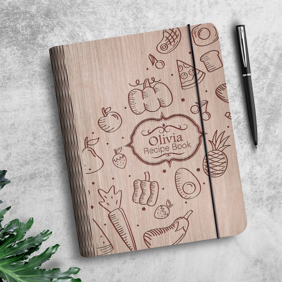 Recipe Book Cover SVG, Recipe Binder Laser Cut File, Mom's Wood Recipe ...