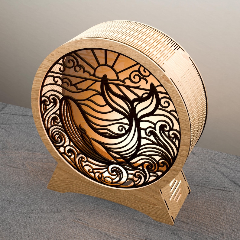 Ocean Whale Laser Cut Lamp | Nautical Decor (digital File) - Etsy