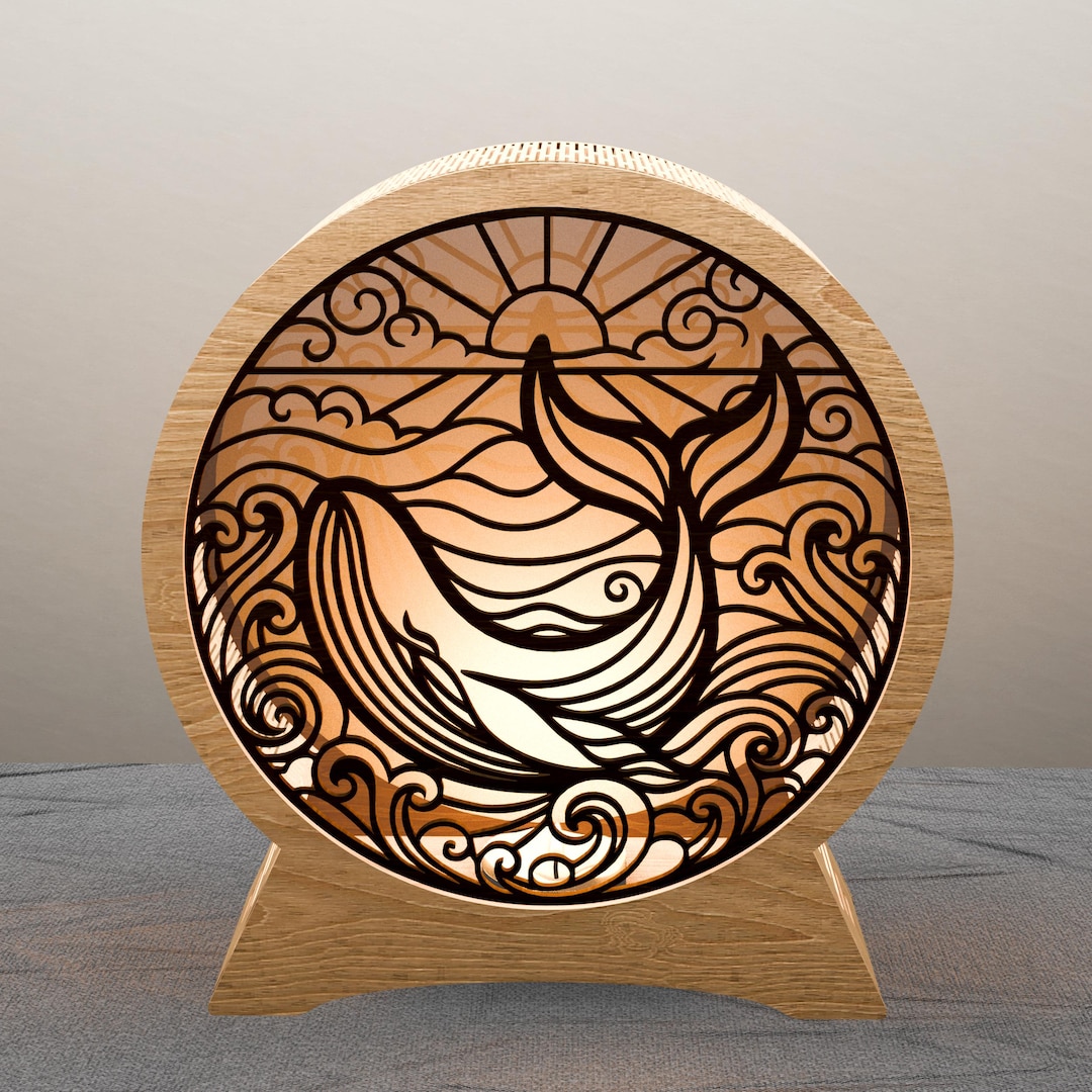 Ocean Whale Laser Cut Lamp | Nautical Decor (digital File) - Etsy