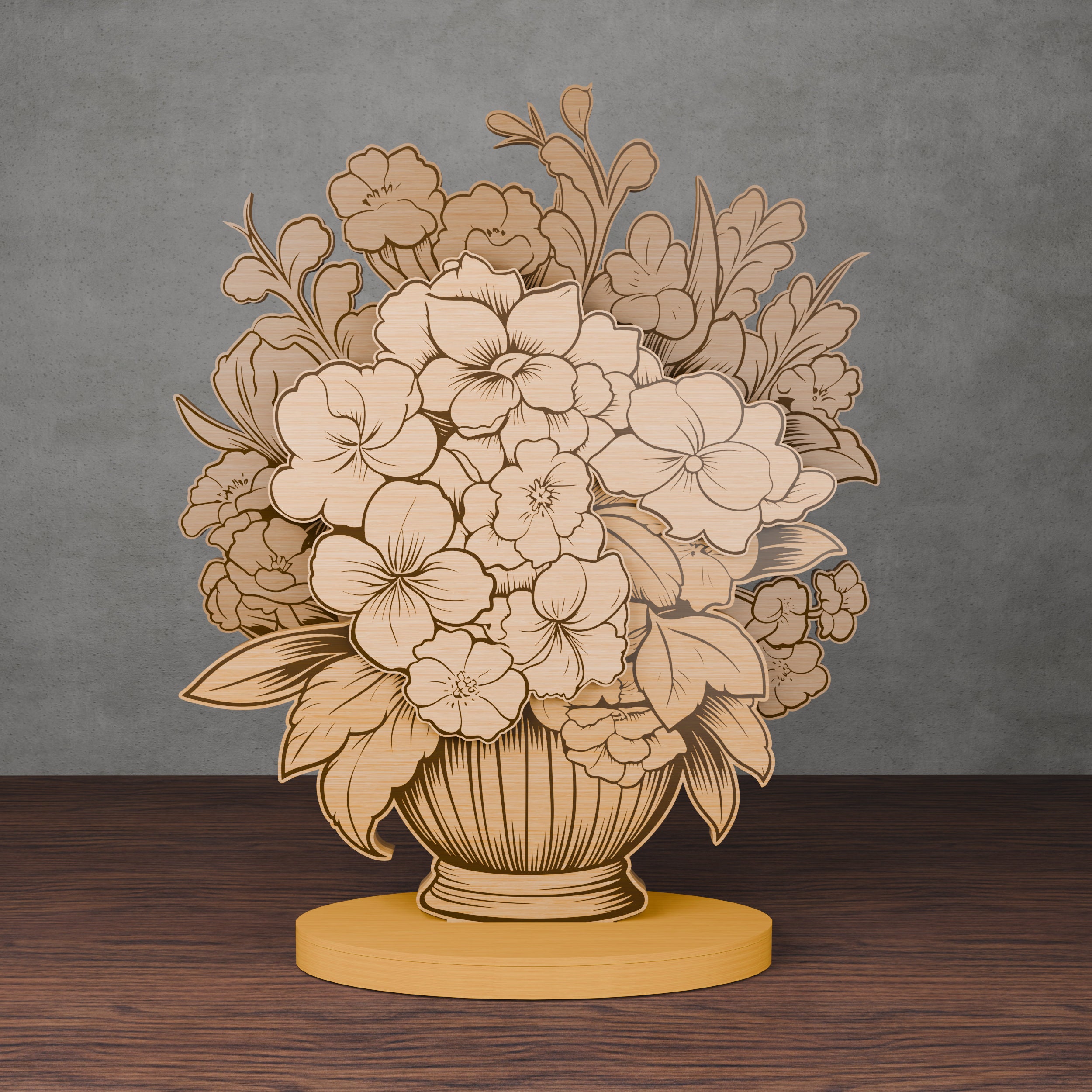 3D Wooden Mandala Vase Flower SVG Bundle: Laser Cut Table Decor ...