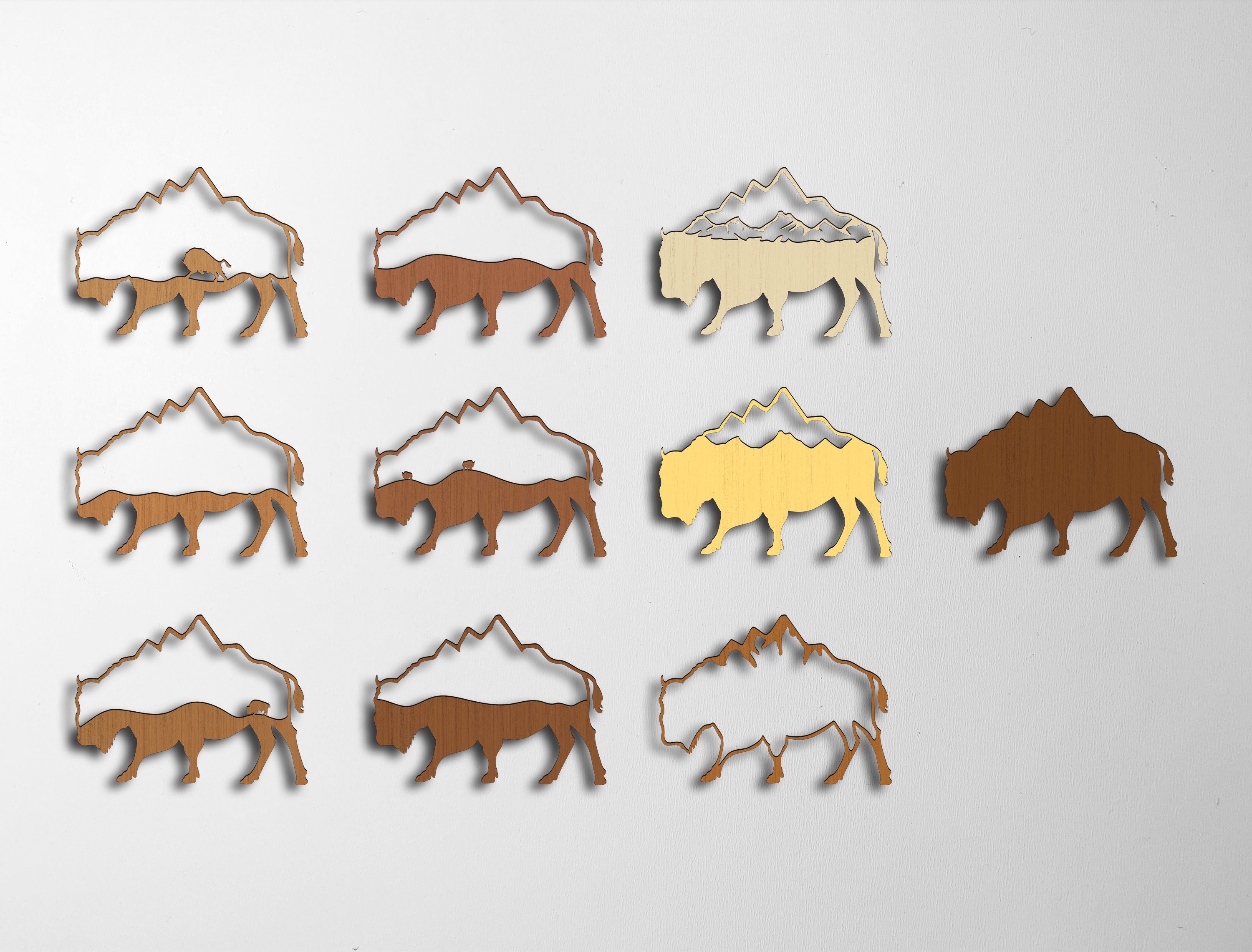 Bison SVG Laser Cut Files 10 Layer Art Piece for Glowforge - Etsy