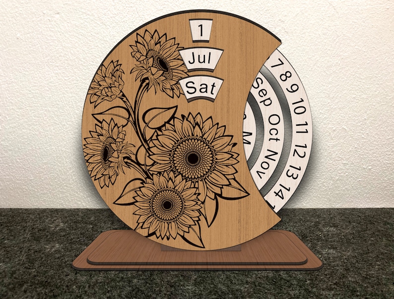 Flower Calendar SVG: Laser Cut Design File (digital Download) - Etsy
