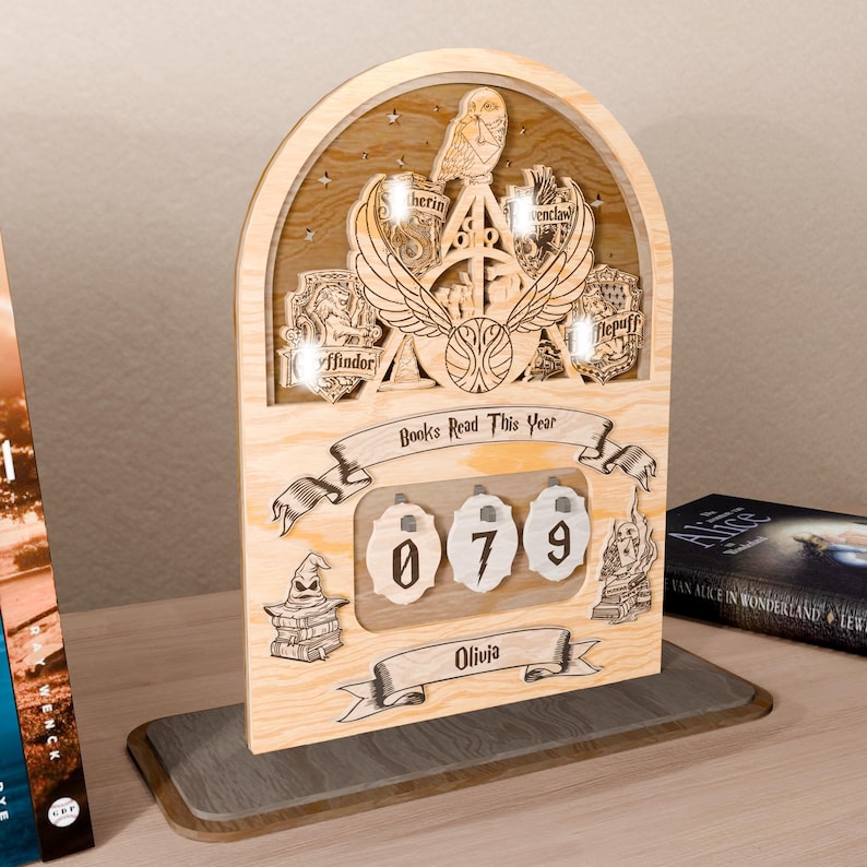 Personalization Magic School Book Tracker Laser Cut File | Reading ...