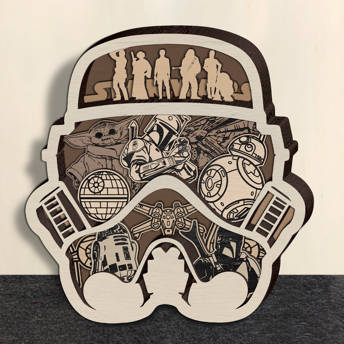 Multi-layer, Laser Cut Fles - 7 Layer Art Piece for Glowforge - SVG ...