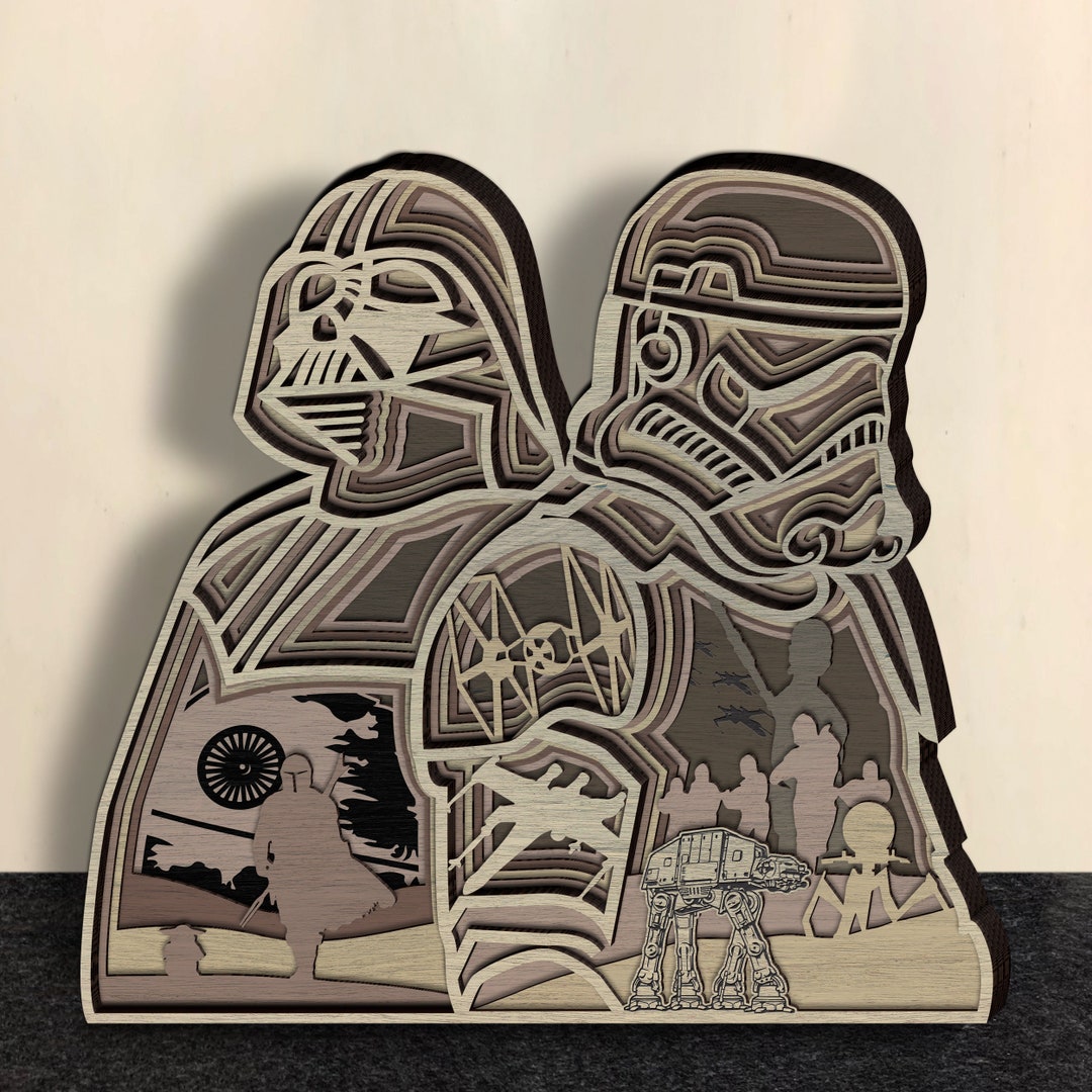 Laser Cut Fles - 9 Layer Art Piece for Glowforge - SVG - PDF, Multi ...