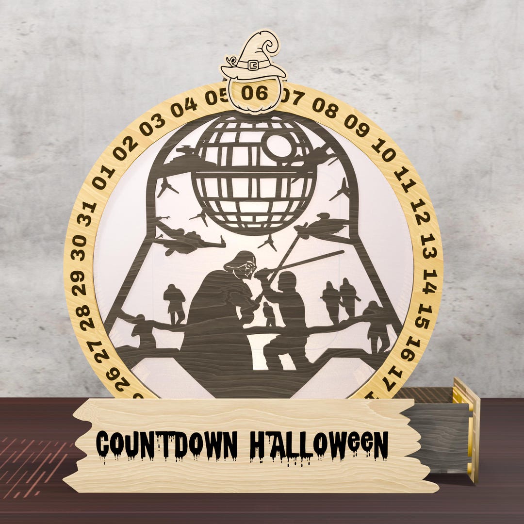 Death Star Halloween Countdown Sign SVG | Laser Cut File - Etsy UK