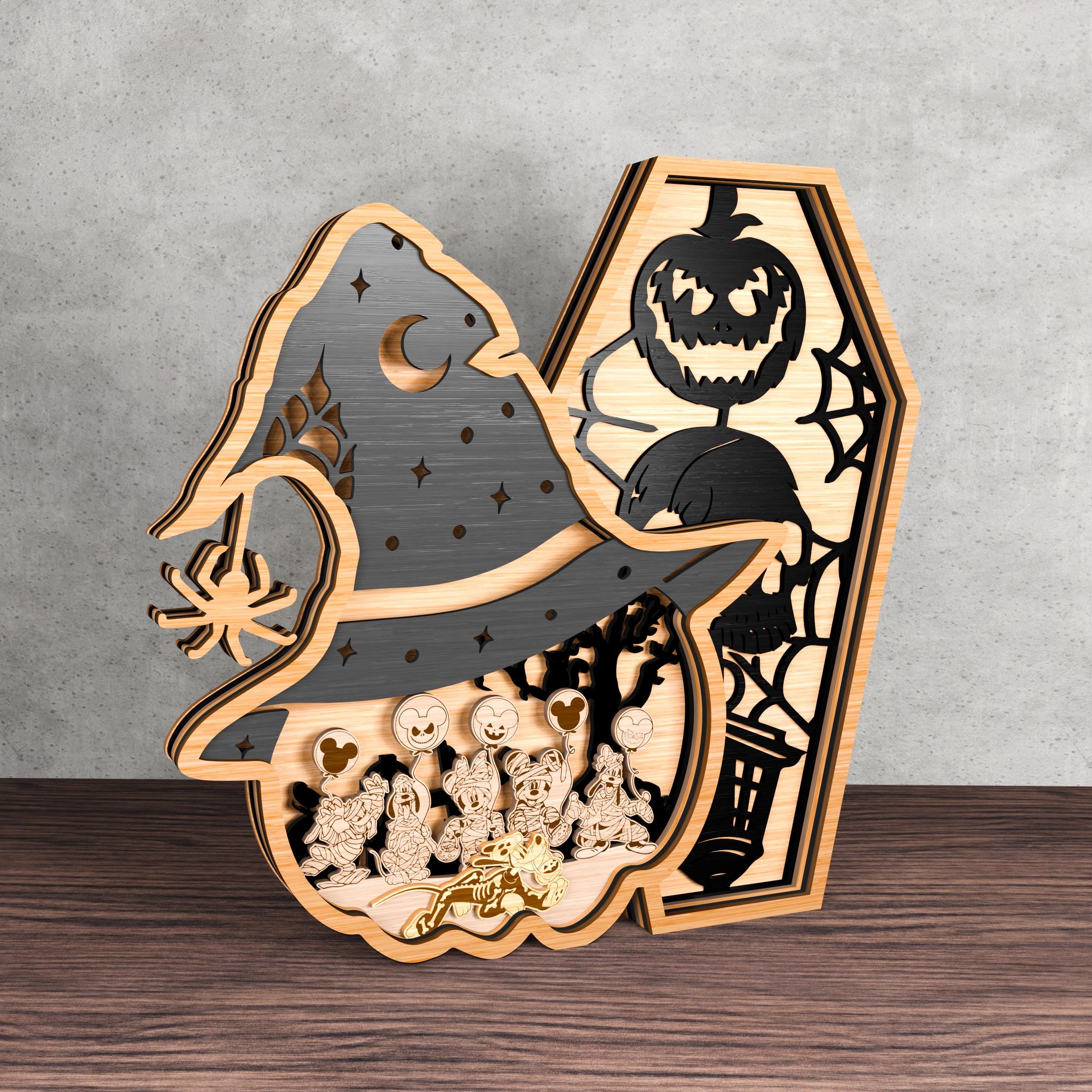 Halloween Multi-layer, Laser Cut Fles - 7 Layer Art Piece for Glowforge ...