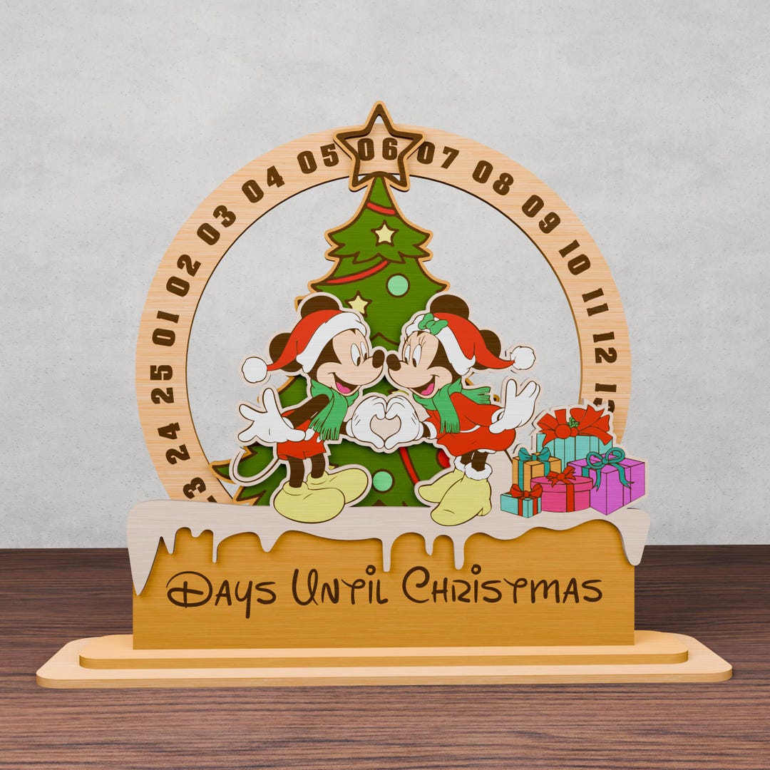DIGITAL FILE, Sliding Christmas Countdown Calendar, Cartoon Countdown ...