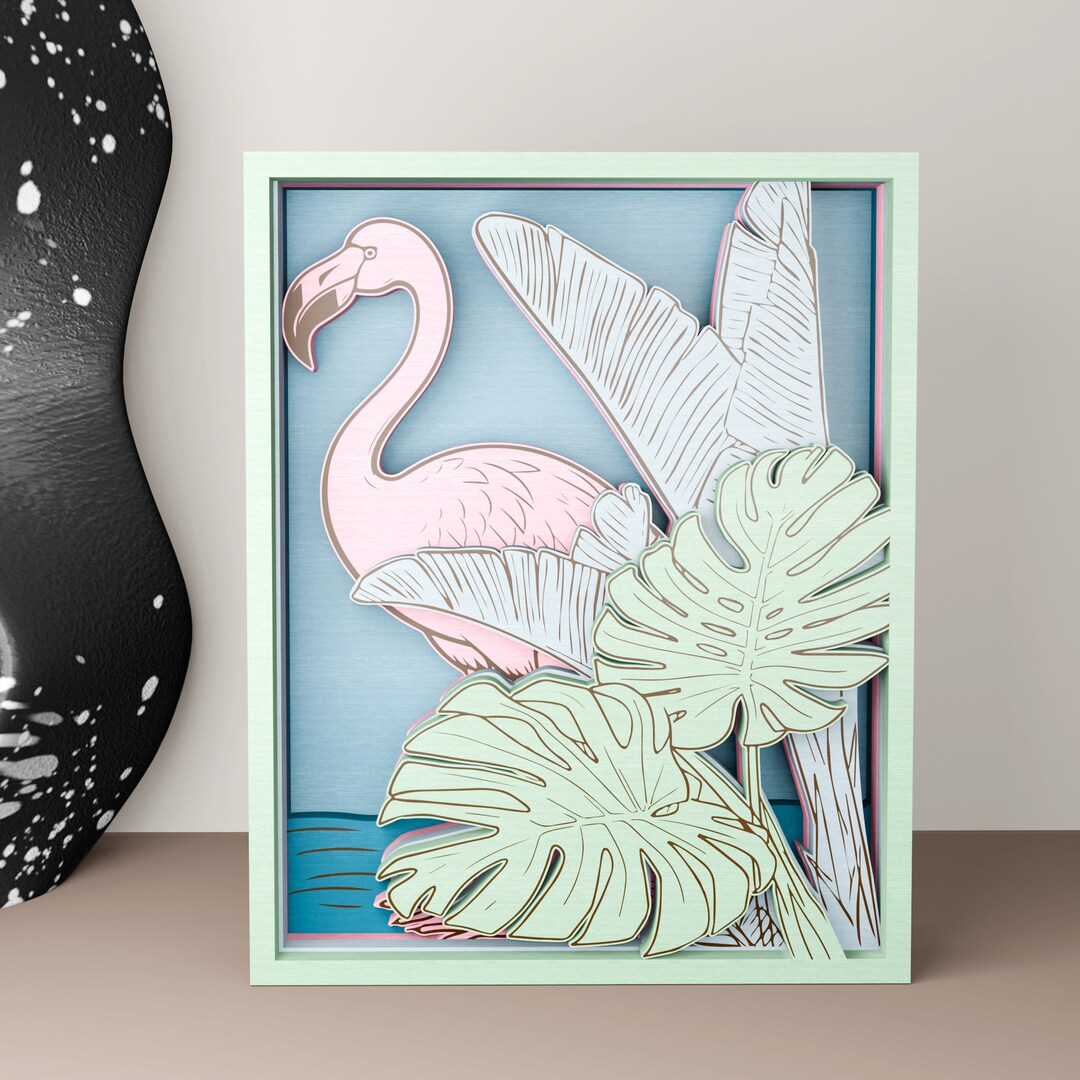 Flamingo SVG, Bird SVG - Laser Cut Files - 5 Layer Art Piece for ...