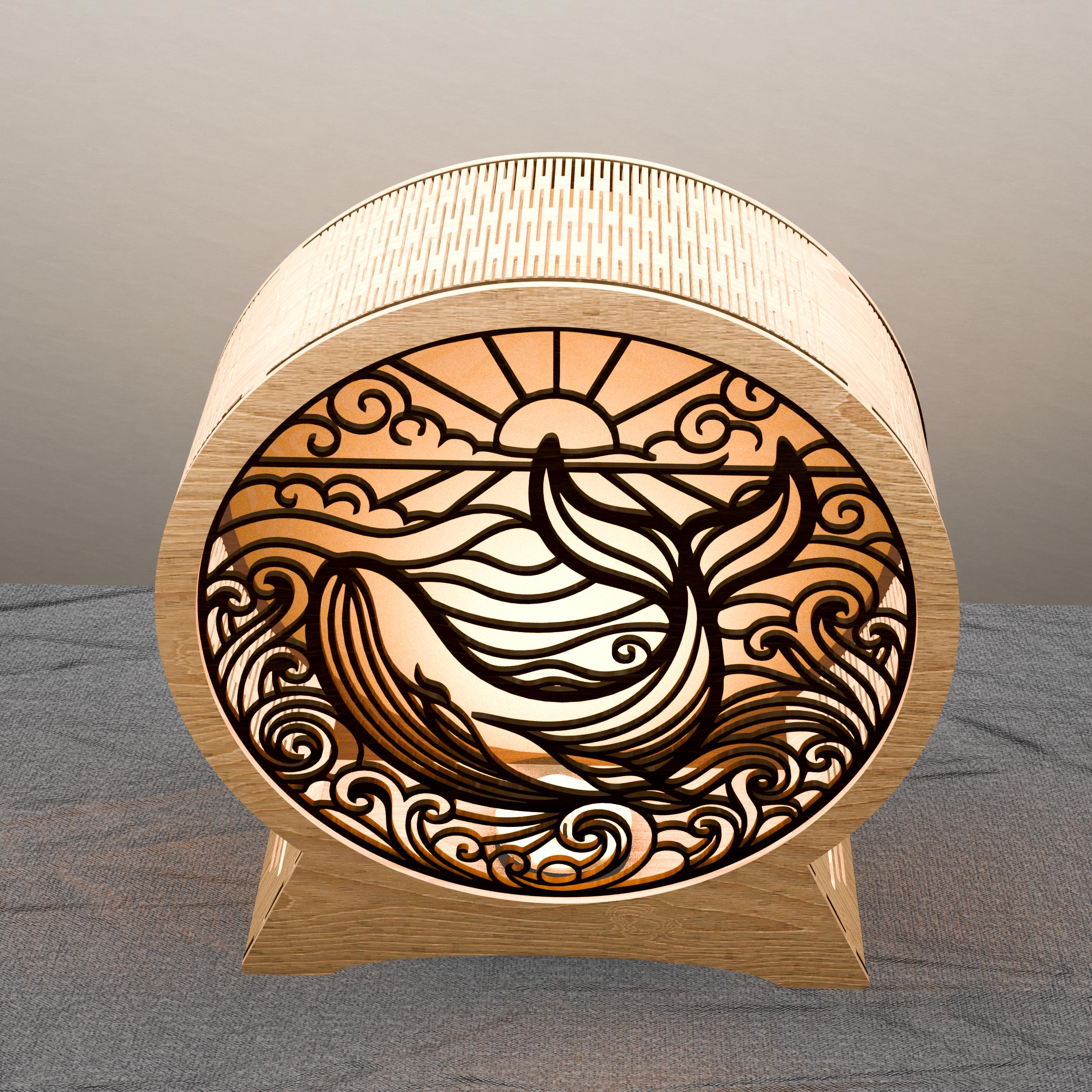 Ocean Whale Laser Cut Lamp | Nautical Decor (digital File) - Etsy