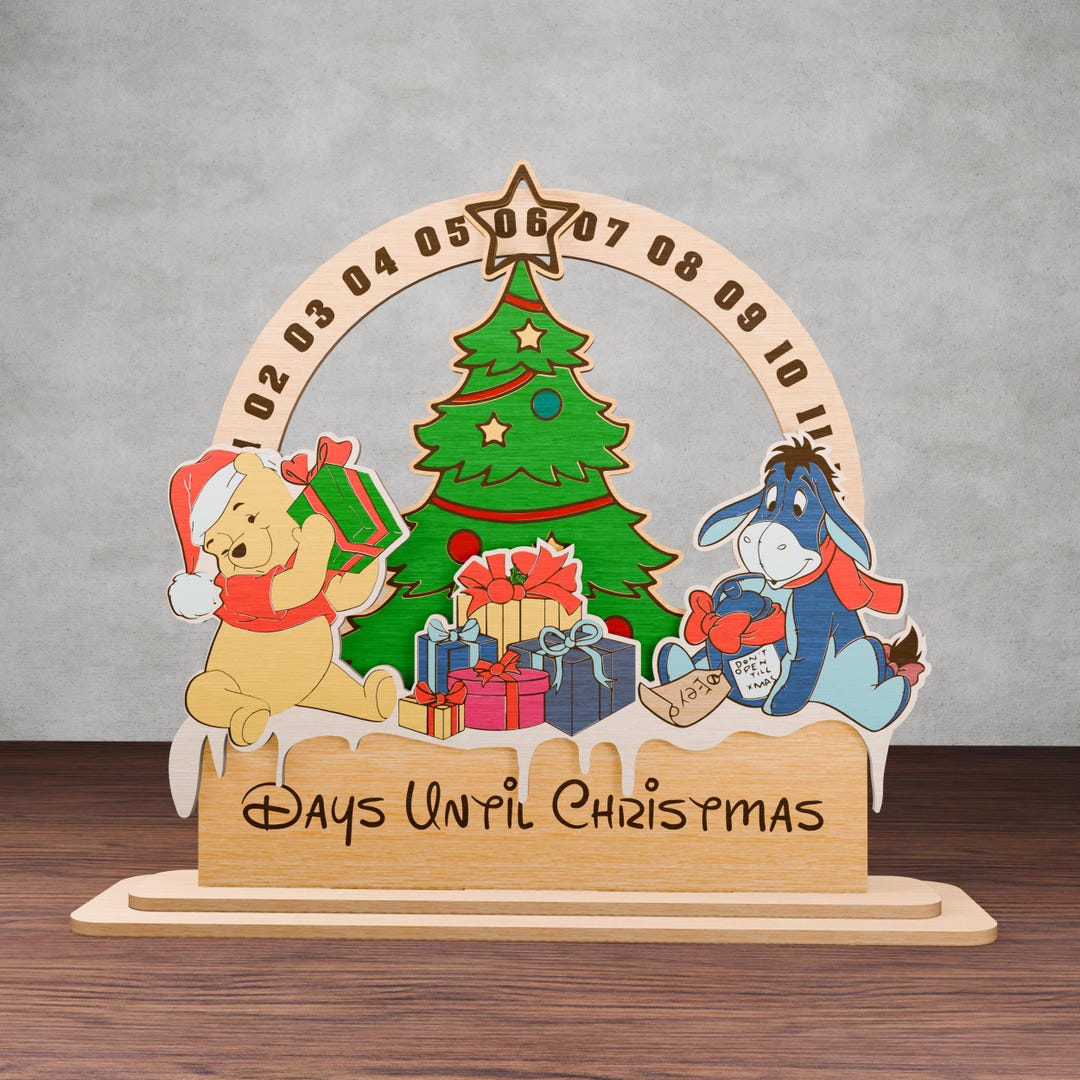 DIGITAL FILE, Sliding Christmas Countdown Calendar, Cartoon Countdown ...