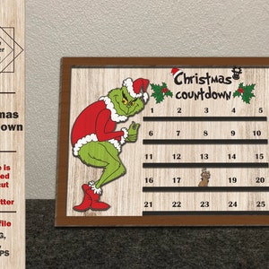 Countdown SVG Calendar SVG Christmas Countdown Svgcalendar - Etsy