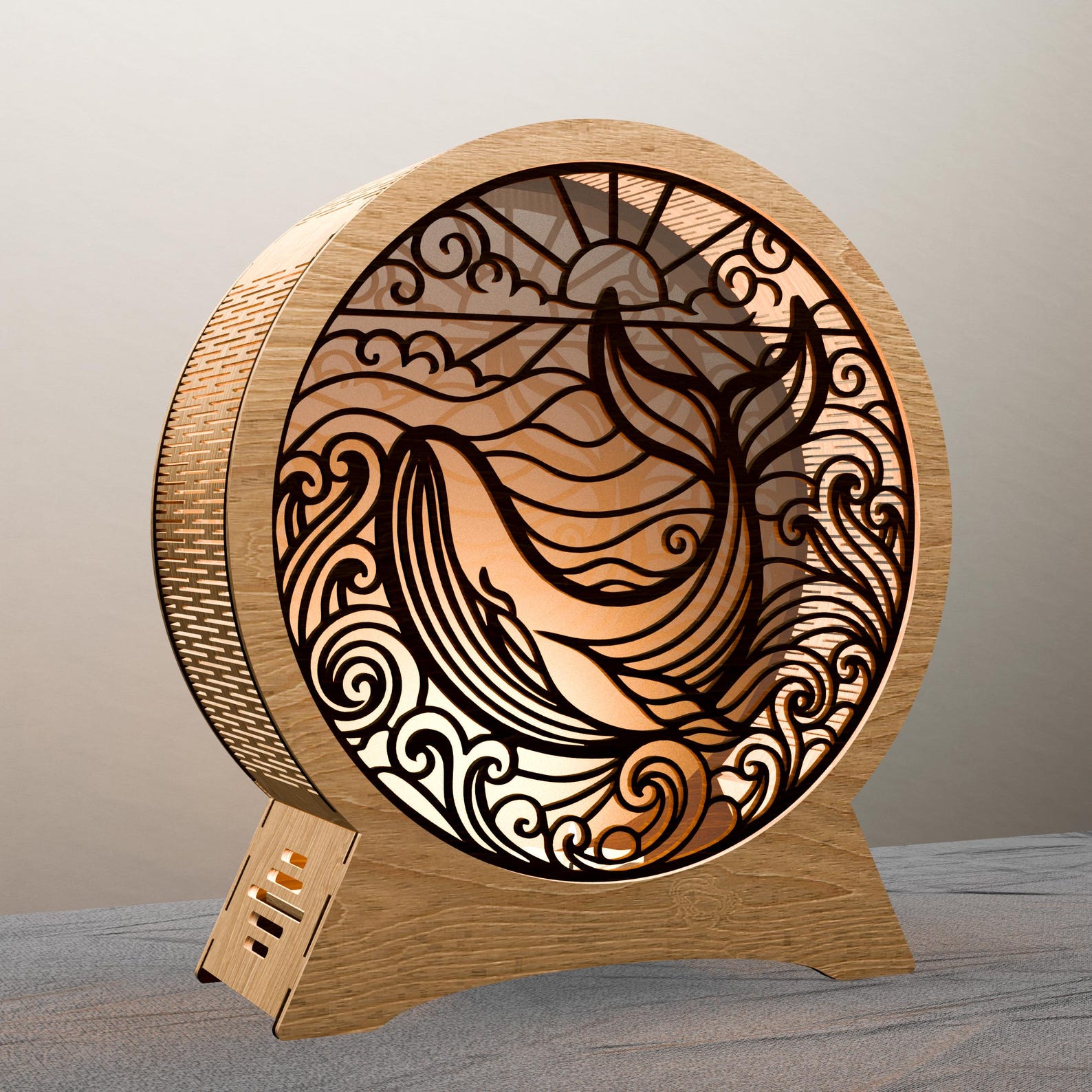Ocean Whale Laser Cut Lamp | Nautical Decor (digital File) - Etsy
