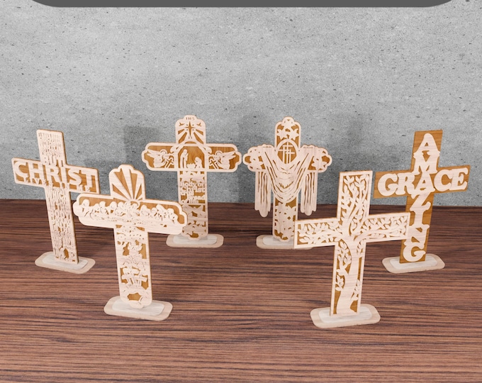 Stand Easter Cross Laser Cut Svg File Glowforge Multilayer Easter Cross ...