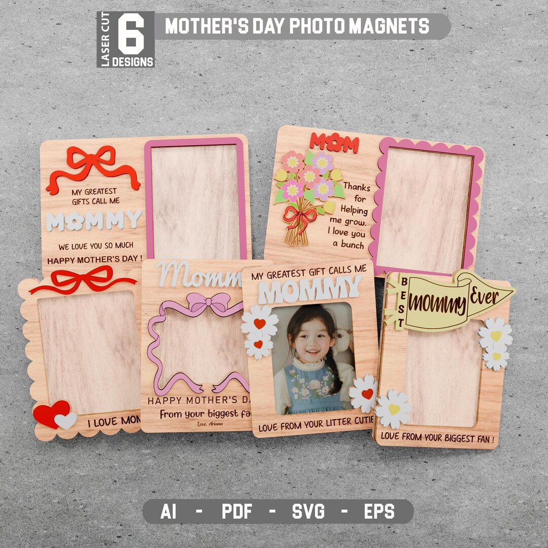 Mother's Day Photo Magnet SVG: Personalized Picture Frame (digital ...