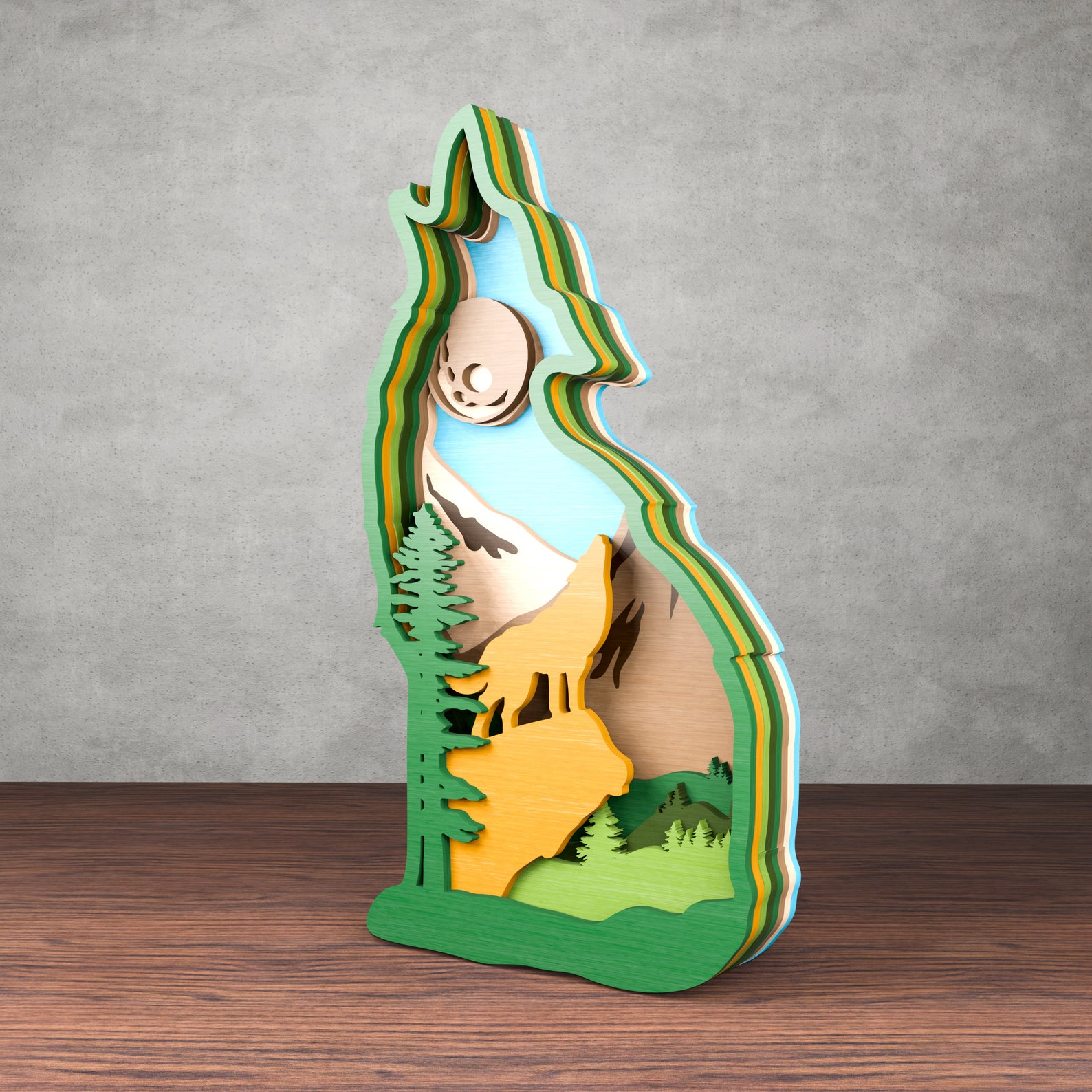 Wolf SVG - Laser Cut Files - 8 Layer Art Piece for Glowforge - Etsy