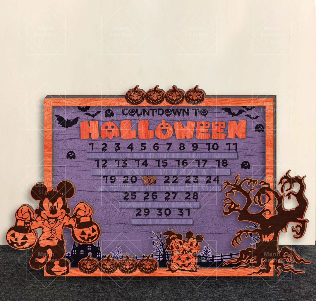 Countdown to Halloween Calendar SVG, Halloween Countdown Design File ...