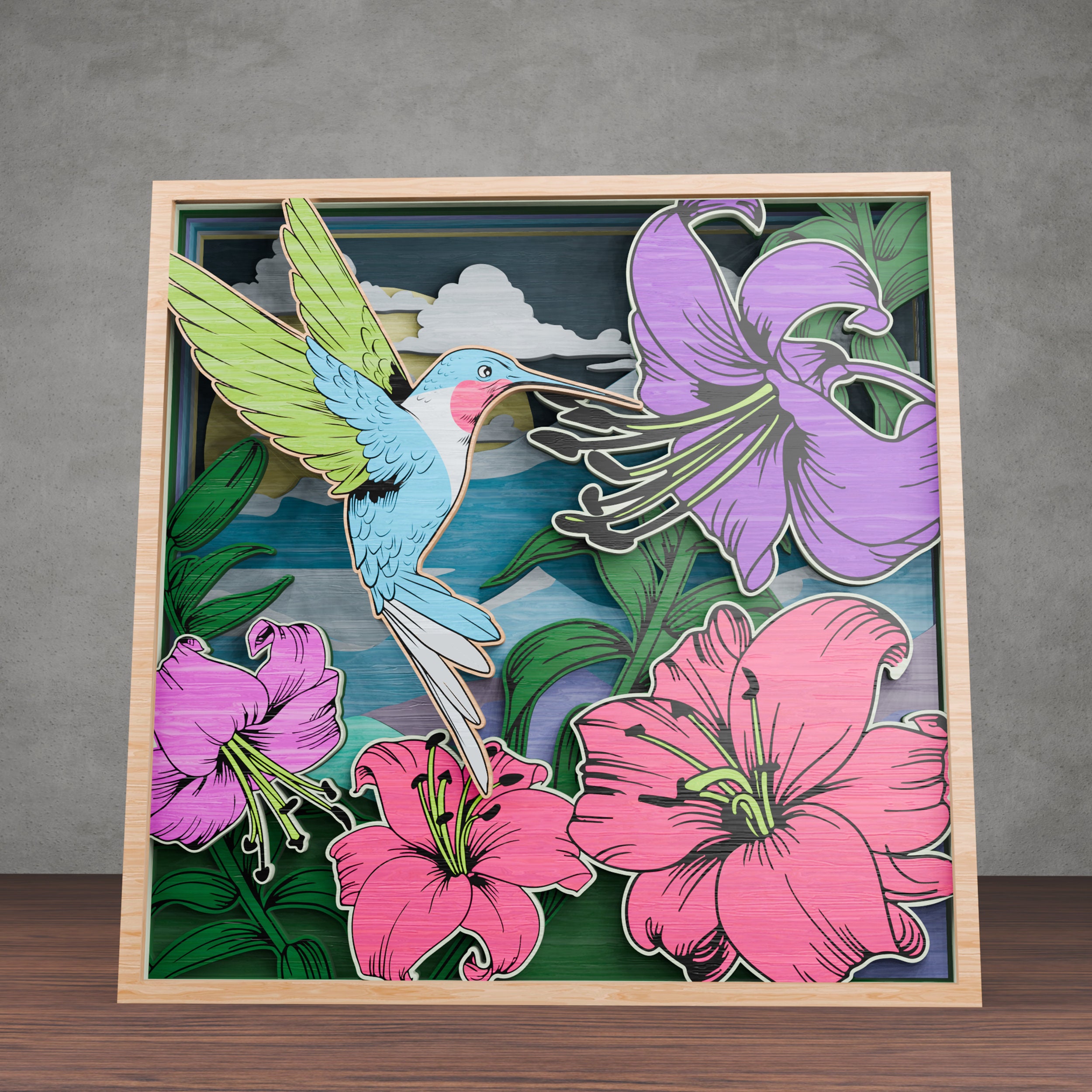 Hummingbird SVG, Laser Cut Files - 10 Layer Art Piece for Glowforge - Etsy
