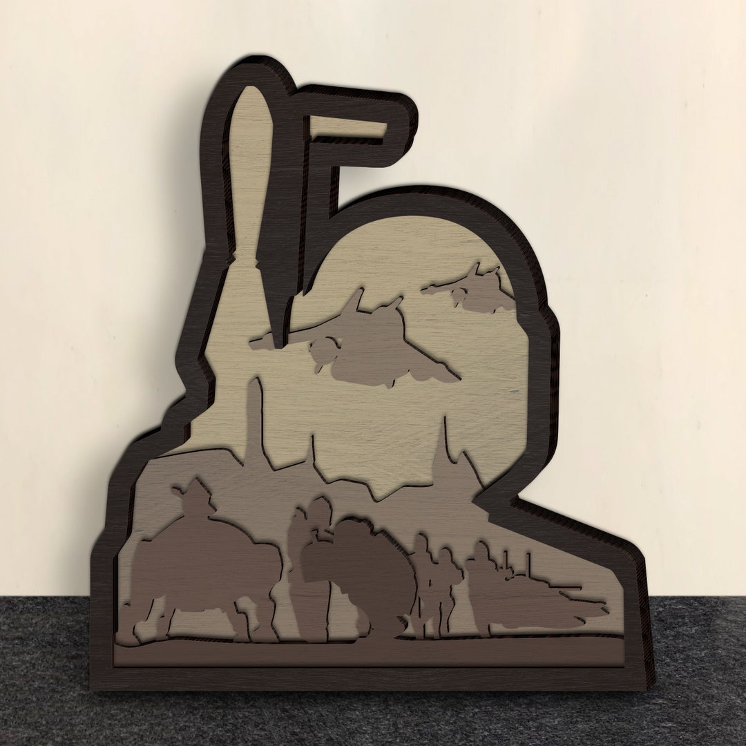 Laser Cut Fles - 5 Layer Art Piece for Glowforge - SVG - PDF, Multi ...