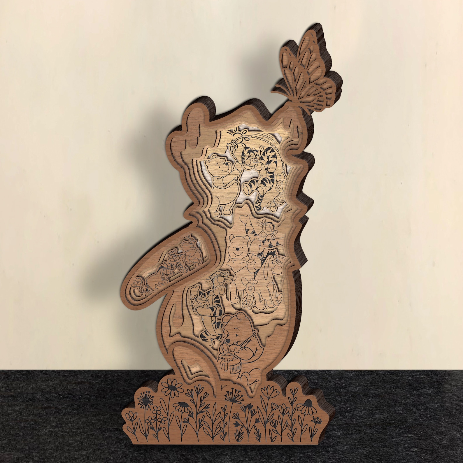 Multi-layer, Laser Cut Fles - 6 Layer Art Piece for Glowforge - SVG ...