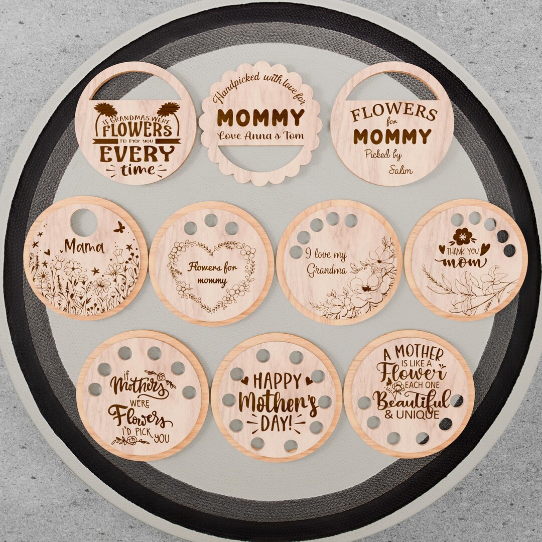 Mother's Day Mason Jar Lid Flower Holder SVG: Laser Cut File - Etsy