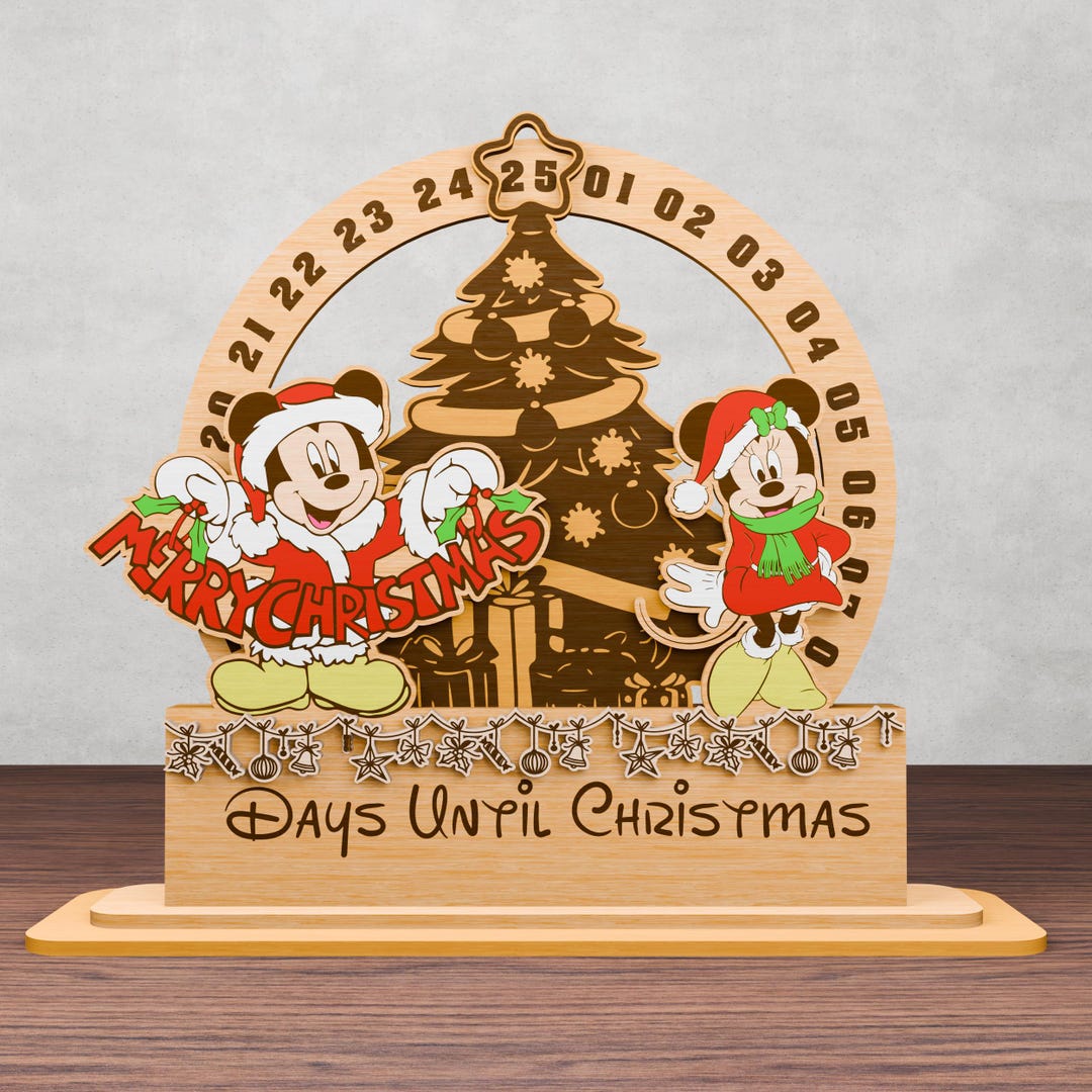 DIGITAL FILE, Sliding Christmas Countdown Calendar, Cartoon Countdown ...