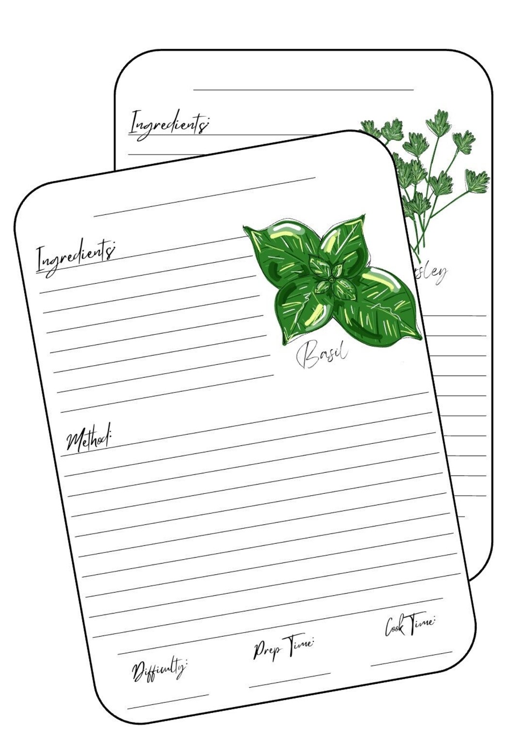 Printable Recipe Template Herbs & Spices - Etsy
