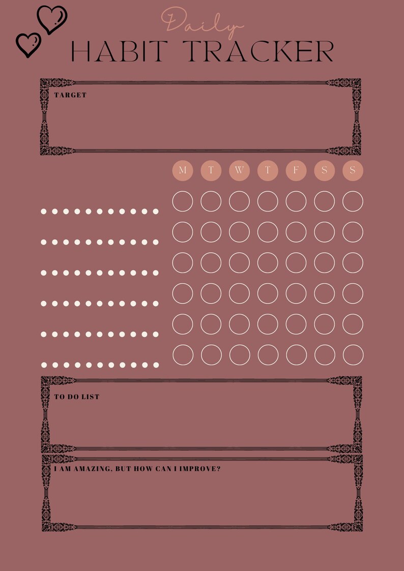 Daily Habit Tracker - Etsy