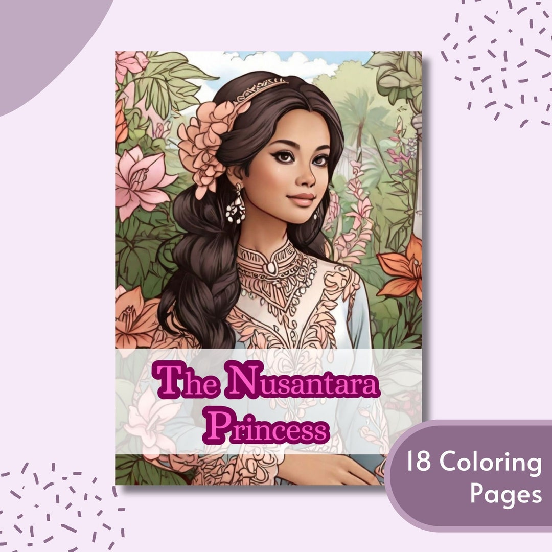 18 Princess Coloring Pages, Grayscale Coloring Book for Adult and Kids ...