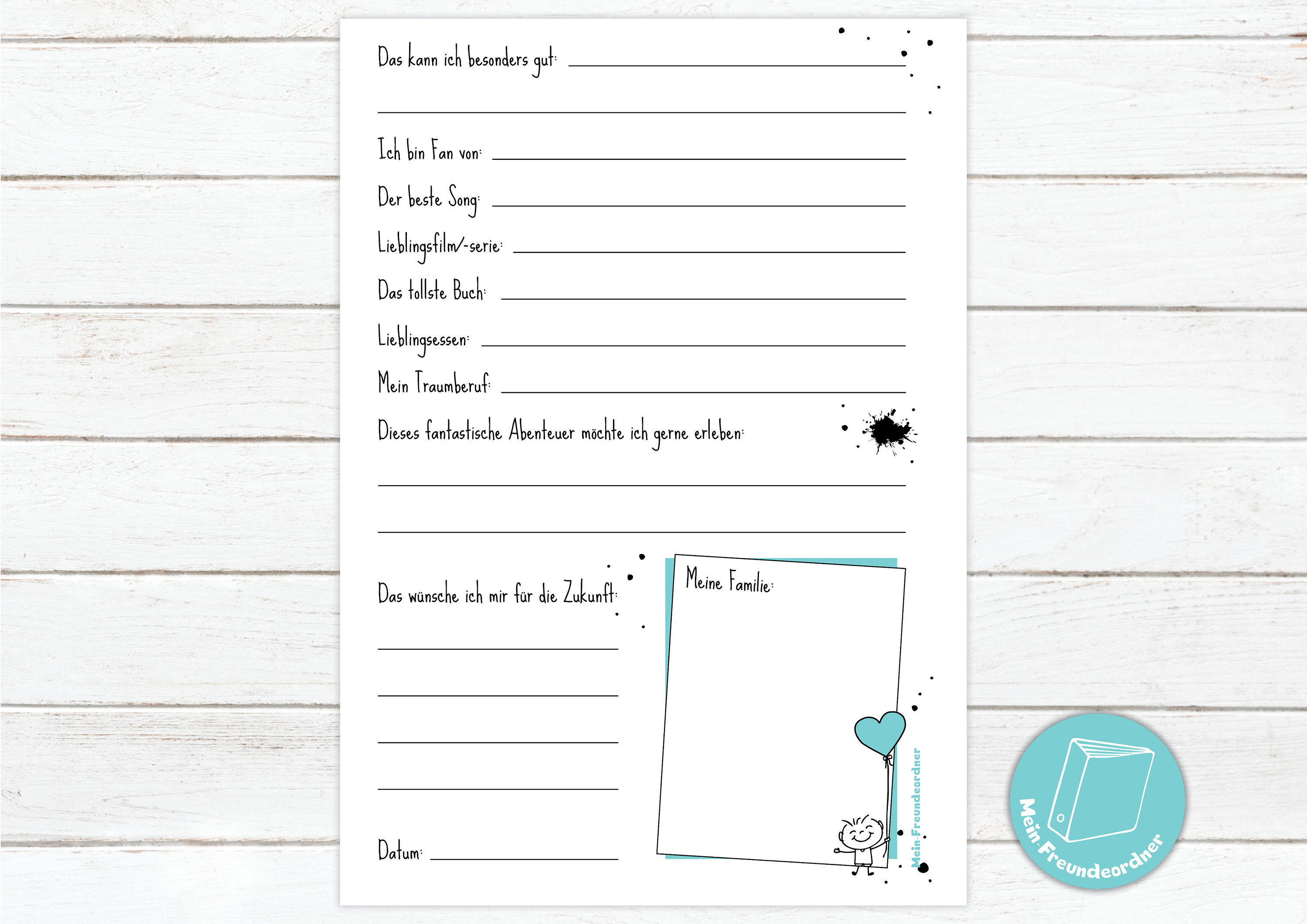 Friends Book Pages Profile THIS FOLDER BELONGS TO kleckse Turquoise ...