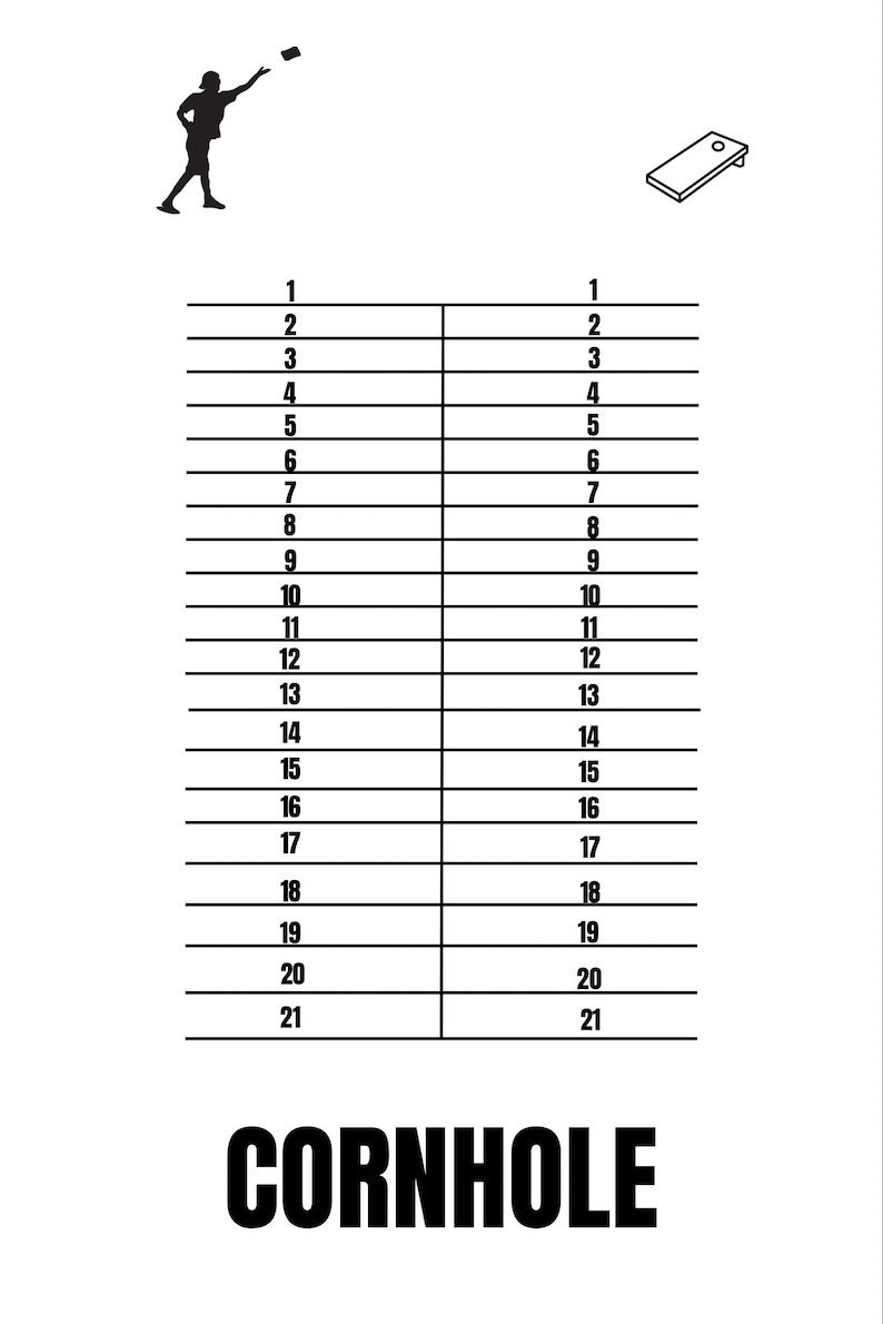Printable Cornhole Scoreboard - Etsy