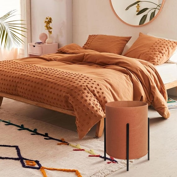 Burnt Orange Terracotta Tufted Cotton Duvet Cover Set Bedding Comforter Cover With Pillowcases Home Decor Down Duvet Cover Gift for Her Etsy