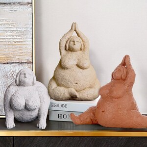 Abstract Fat Lady Yoga Statue Vintage Woman Statue Tabletop - Etsy