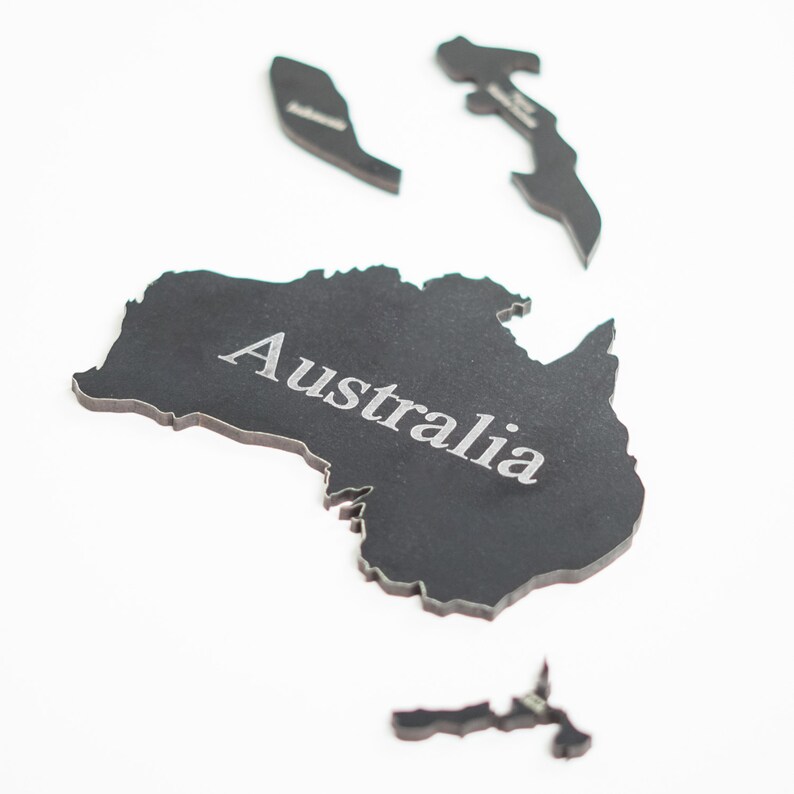 Wall World map Mapa grabado Mapa con nombres Art 3D Cuadro Madera ...