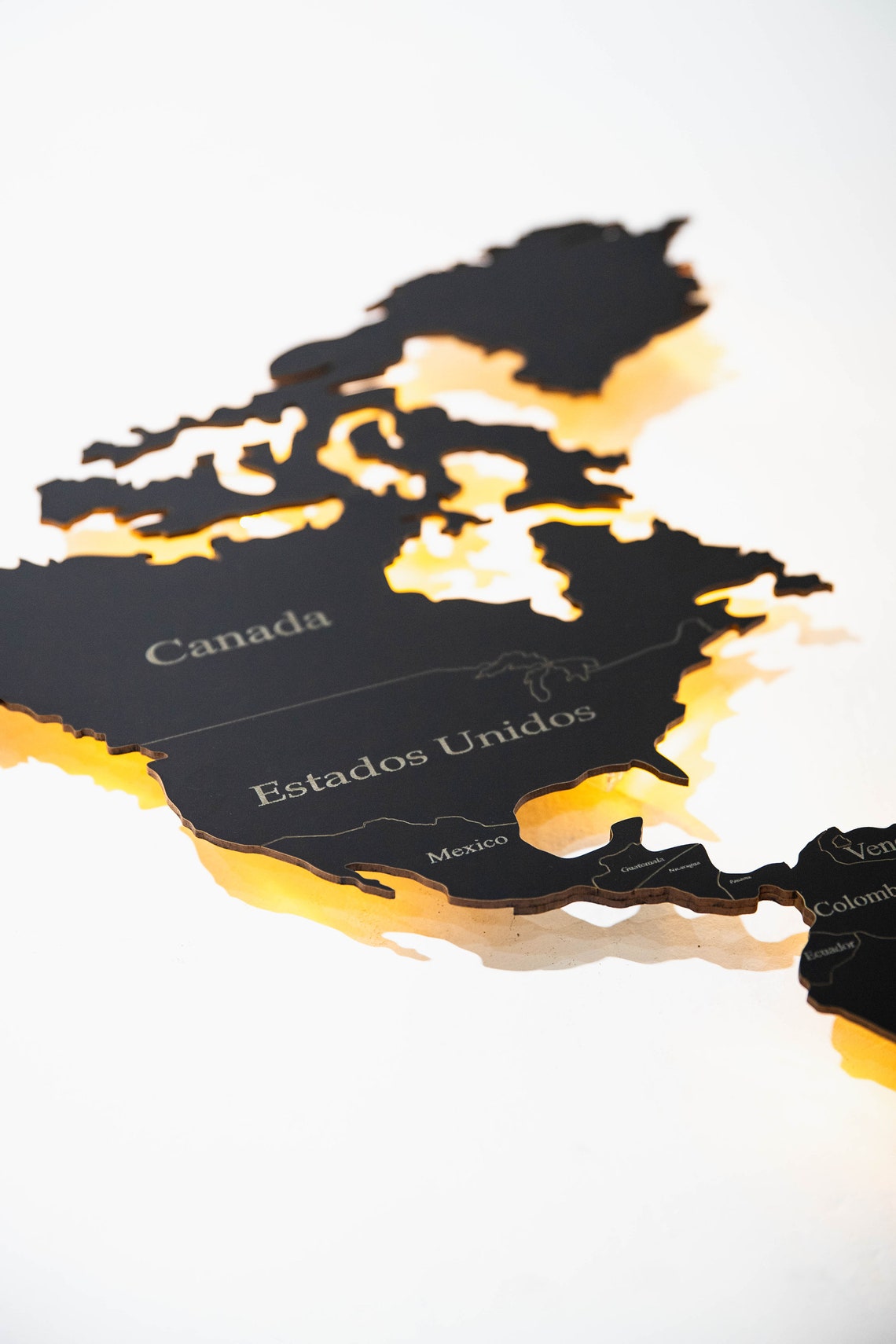 Led World Map Home Design Home Deco Led Wooden Map Led - Etsy