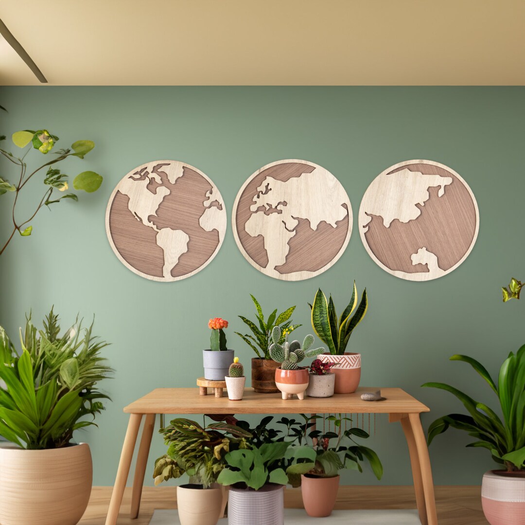 Wood Wall Art 3D Wooden Picture World Map Wooden Gift Travel Gift ...