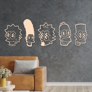 Wood Wall Art the Simpson Decorative Picture Gift Moving - Etsy