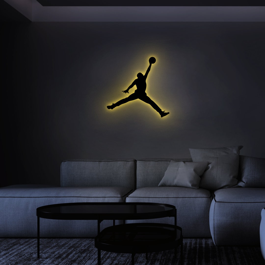Wood Wall Deco Led NBA Wood Picture Basketball Jordan Led Home Gift ...