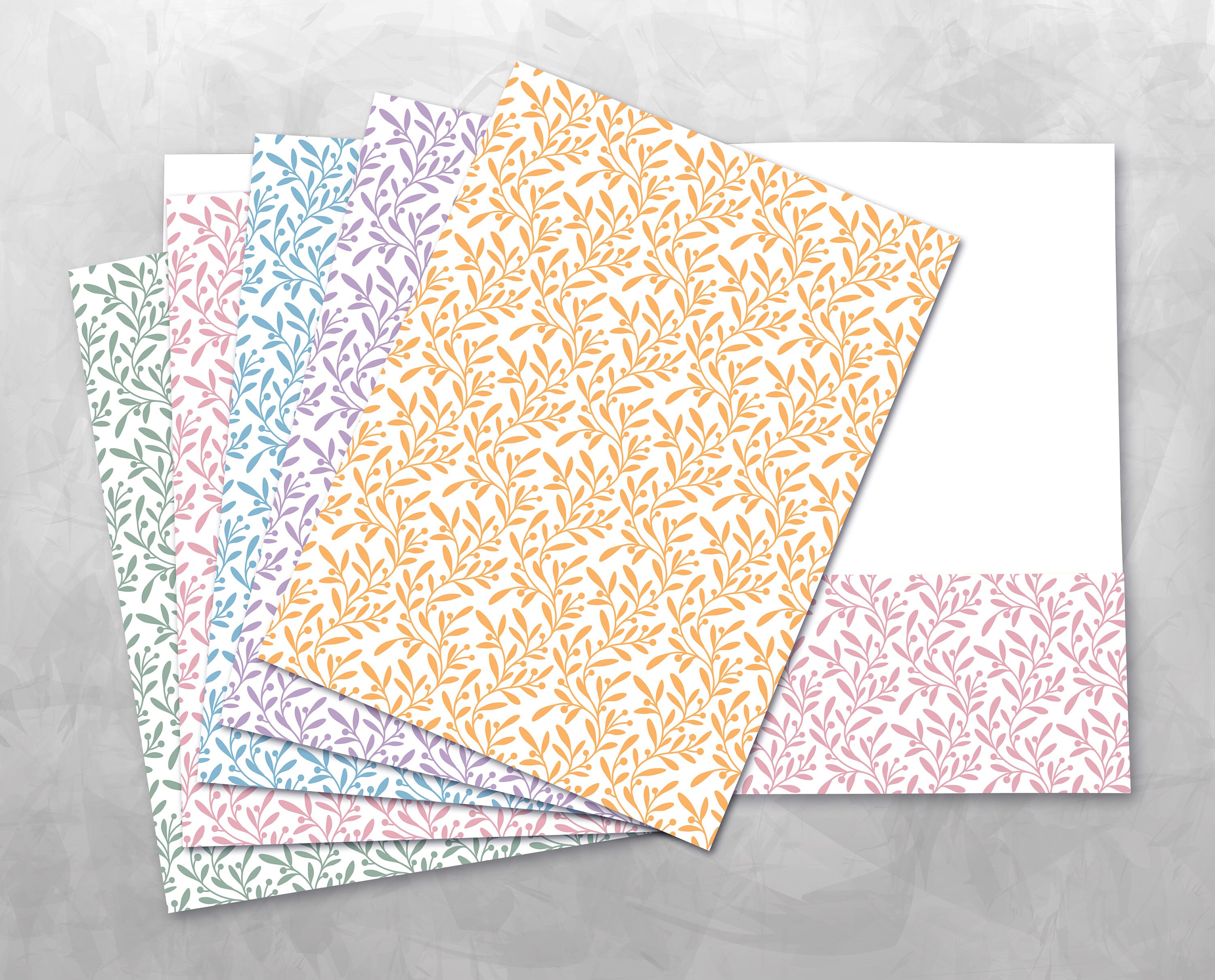 Floral Design Custom 2 Pocket Folders. Design on Inside Pockets. Back ...