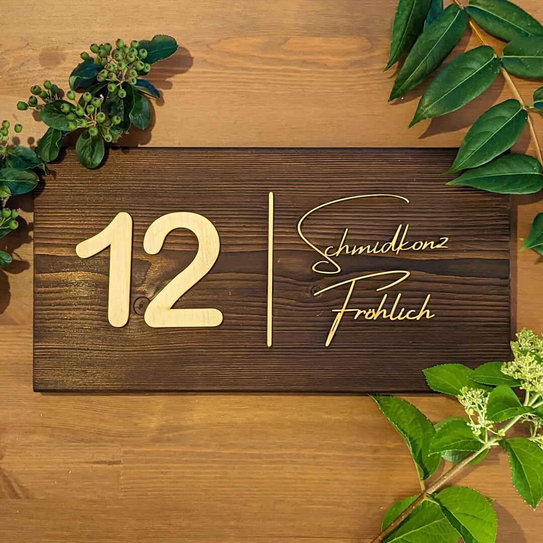 Front Door Sign, Door Sign, Name Plate, Name and House Number in ...