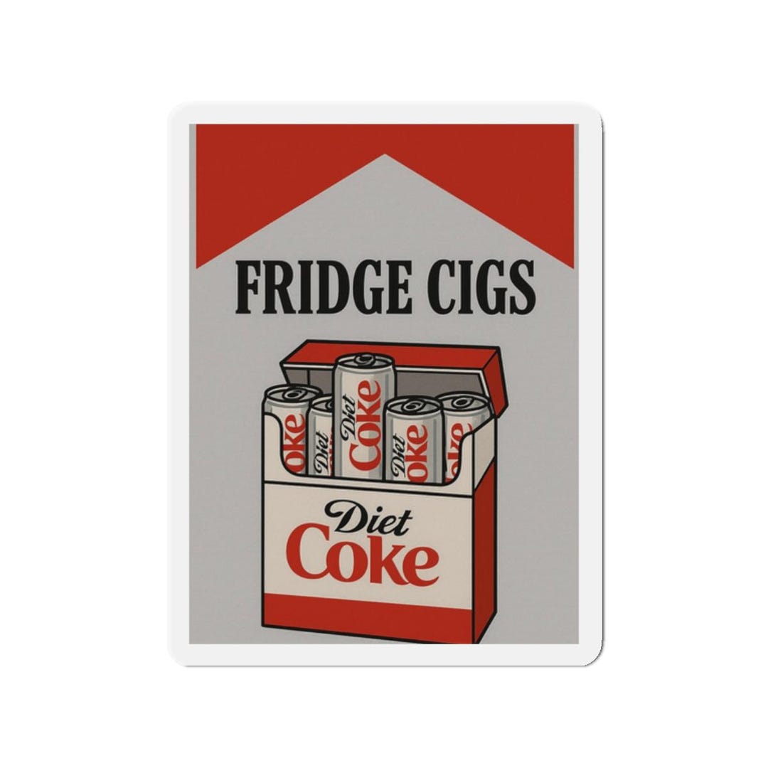 Fridge Cigs Diet Coke Magnet | Die-cut Refrigerator Magnet Retro Soda ...