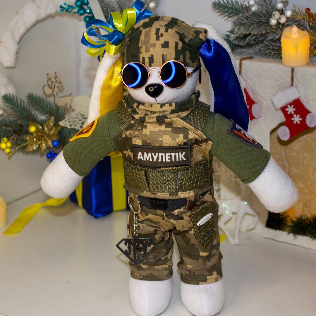 Bunny, Handmade Toy, in Military Clothes, With His Name, Ukrainian ...